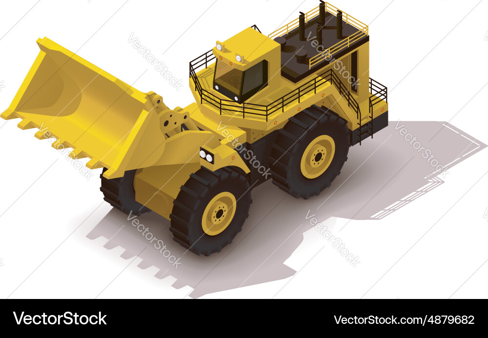 Isometric mining wheel loader Royalty Free Vector Image