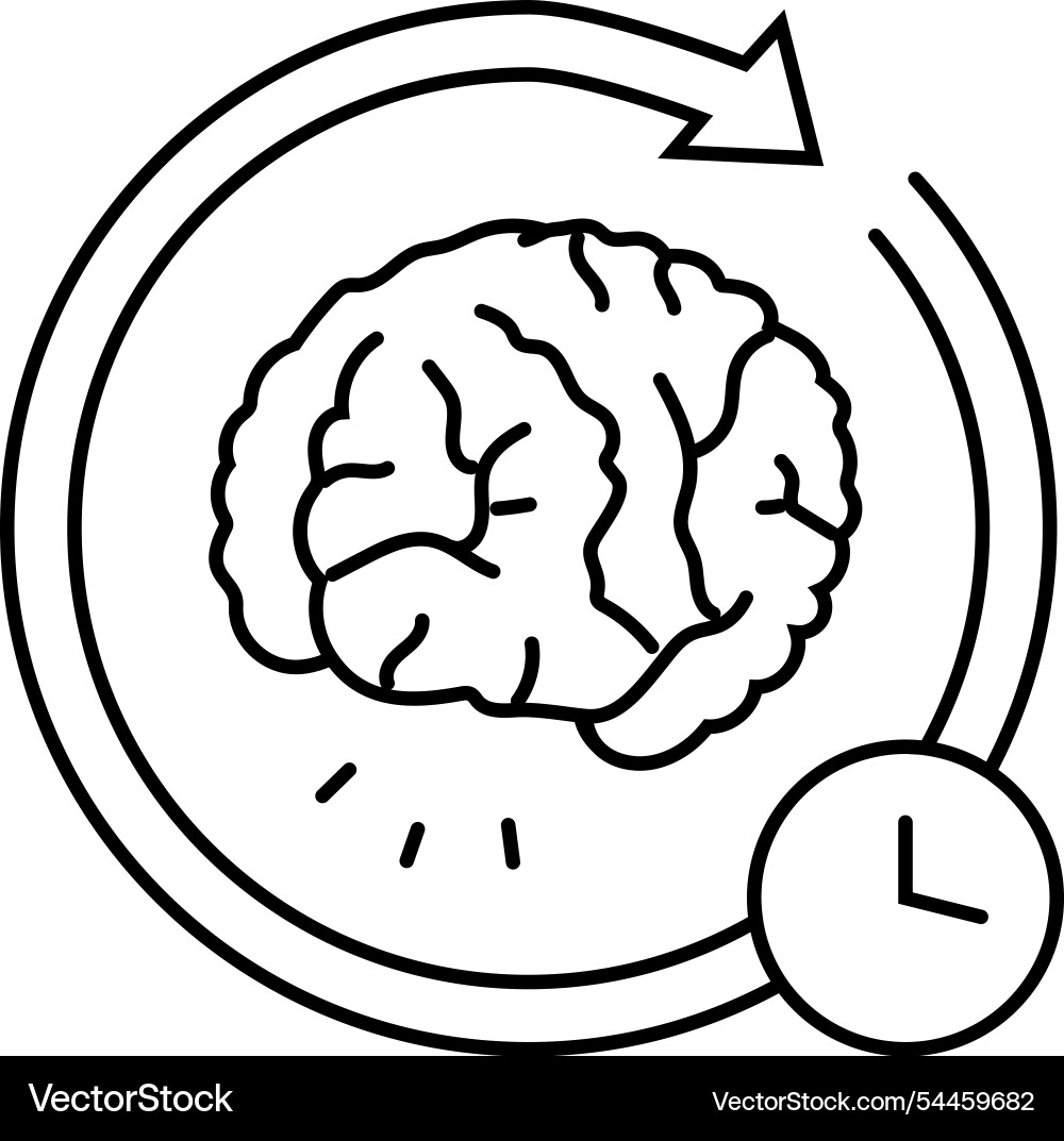 Memory recall neuroscience neurology line icon Vector Image