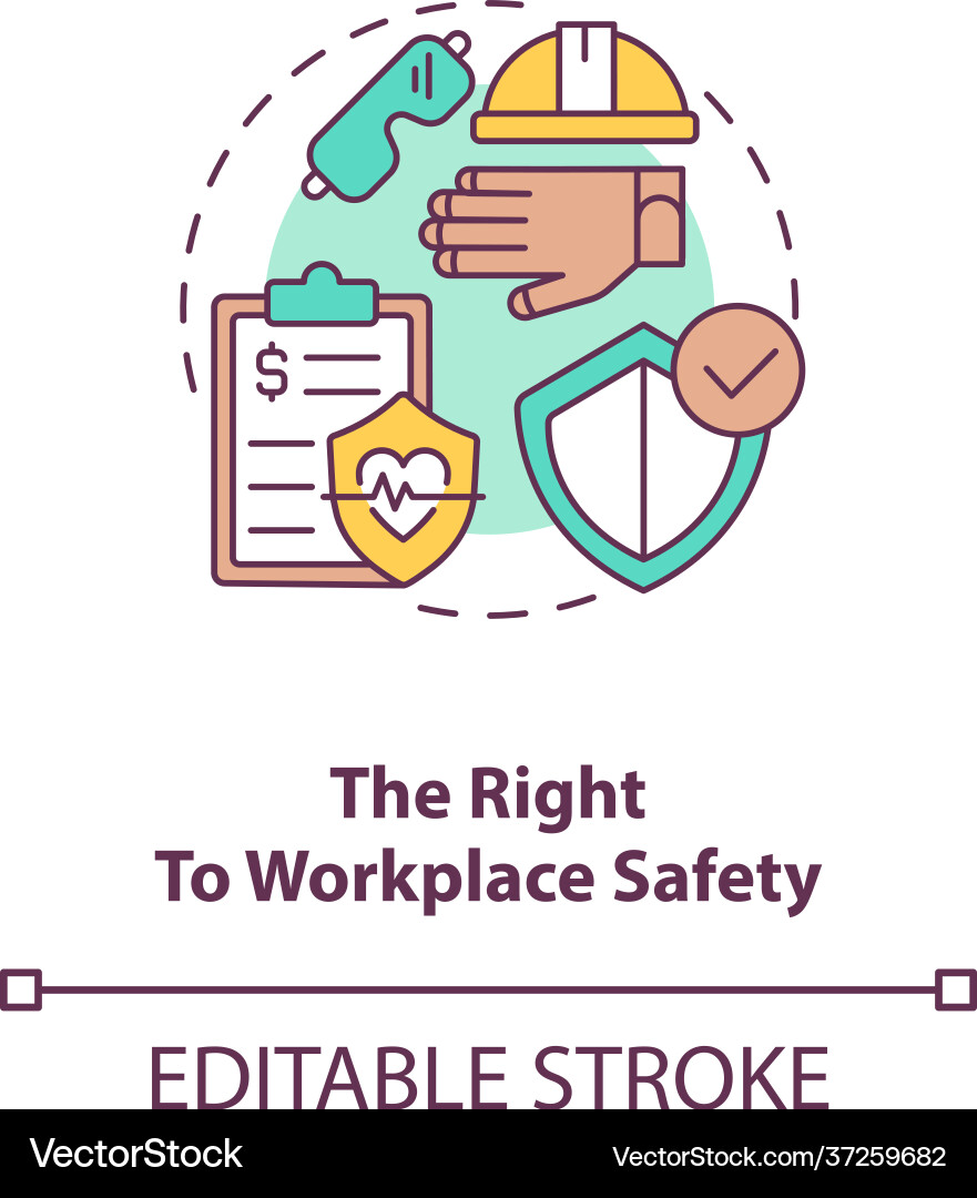 Right to workplace safety concept icon Royalty Free Vector