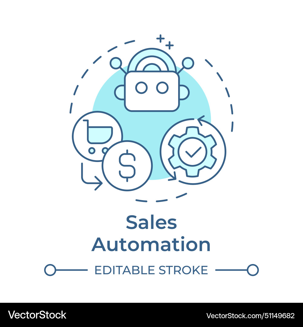 Sales automation soft blue concept icon Royalty Free Vector