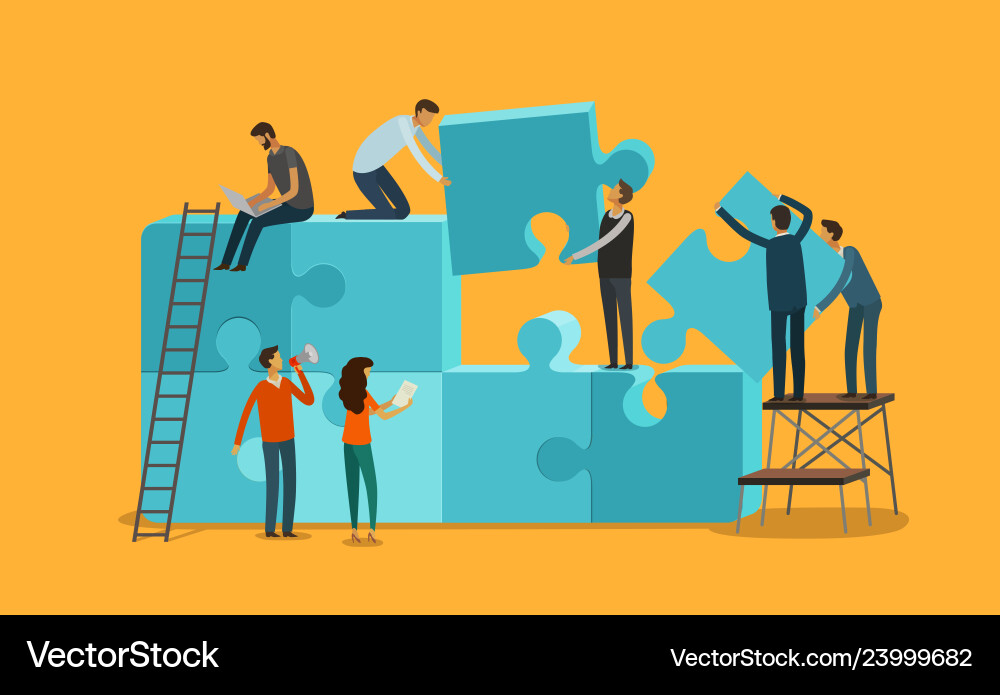 Teamarbeit Konzept Business Teamwork Infografiken Vektorbild