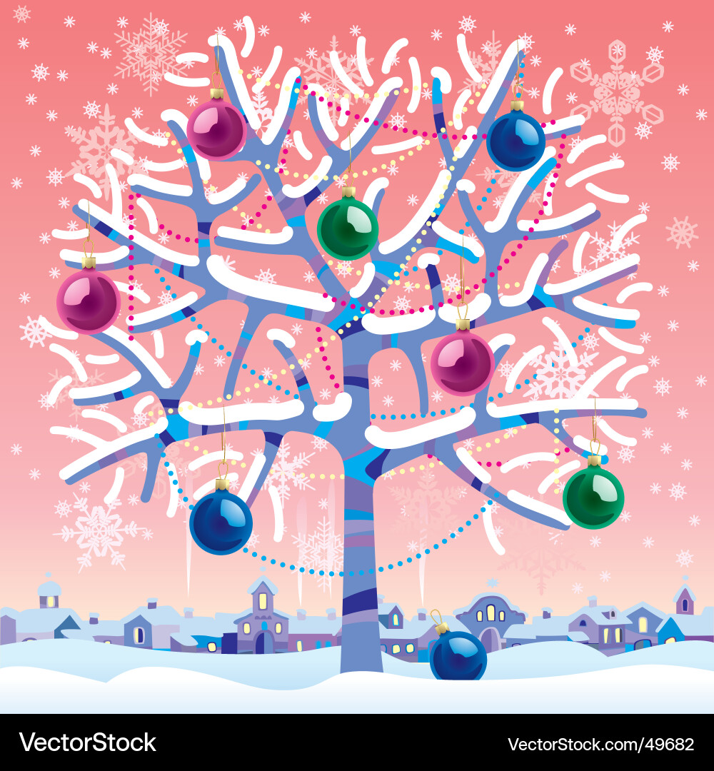 Winter tree Royalty Free Vector Image - VectorStock