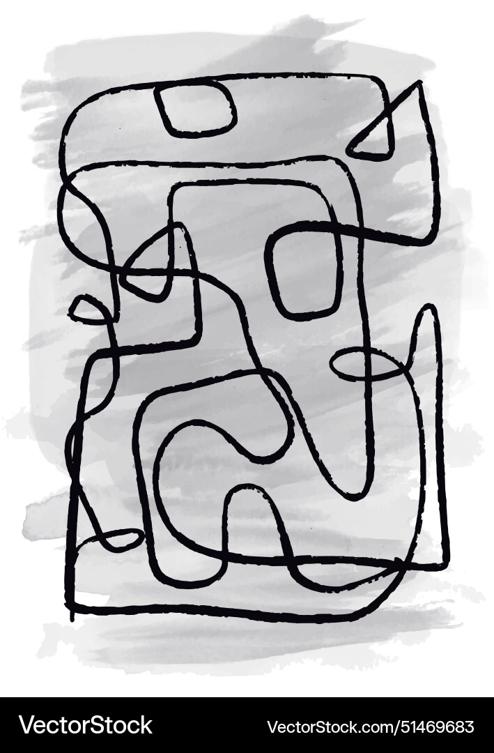 Abstract hand drawn minimal wall art design Vector Image