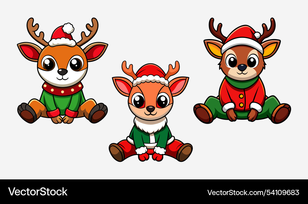 Christmas reindeer Royalty Free Vector Image - VectorStock