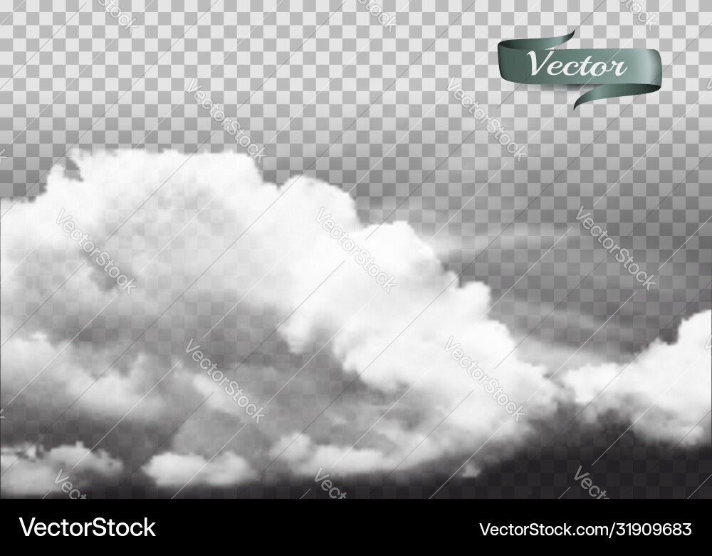 Clouds on transparent background Royalty Free Vector Image