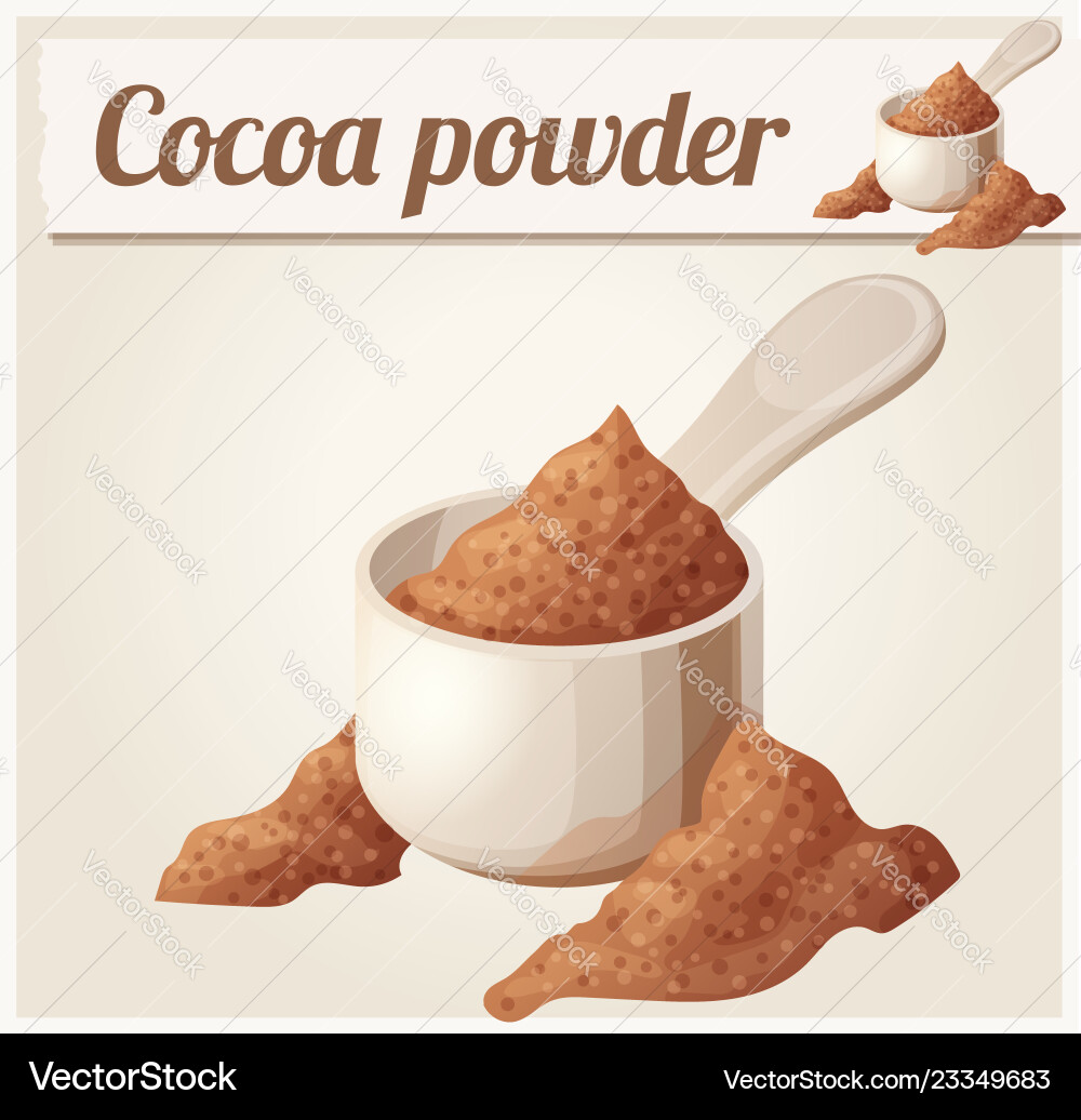 Cocoa powder detailed icon Royalty Free Vector Image