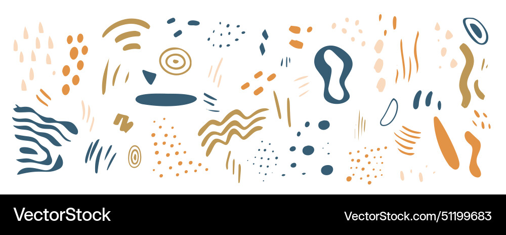 Collection of organic scribble shape texture Vector Image