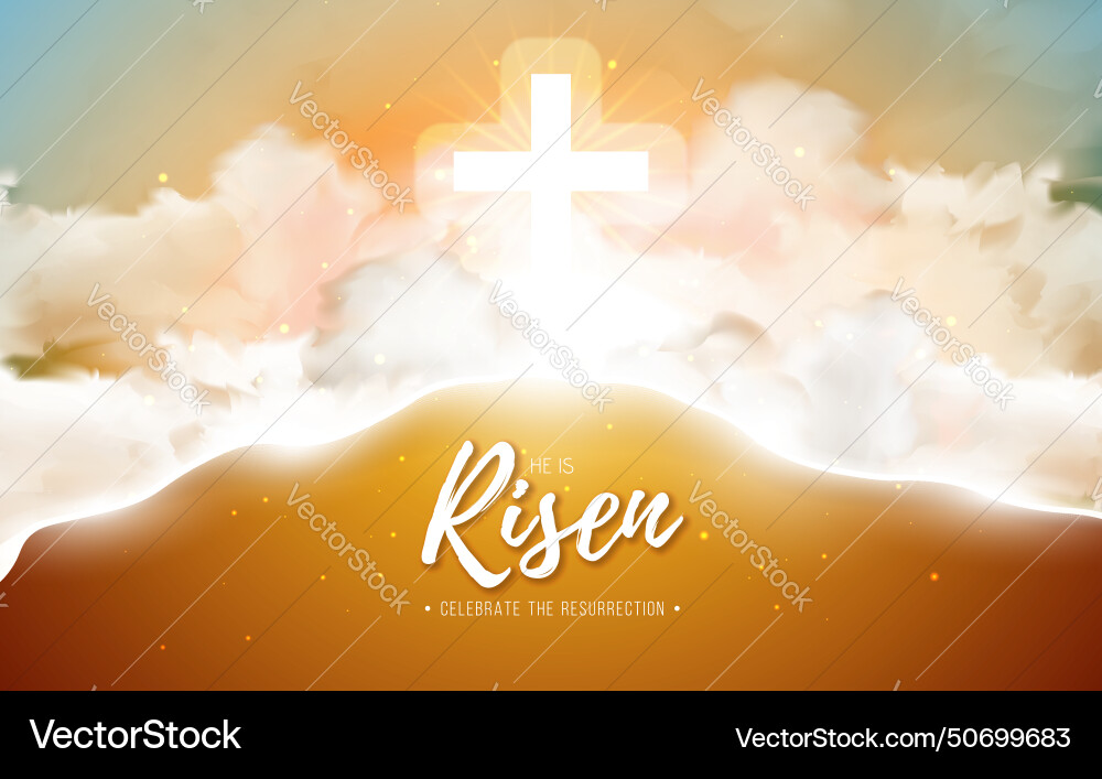 Easter holiday with cloud on sunny Royalty Free Vector Image