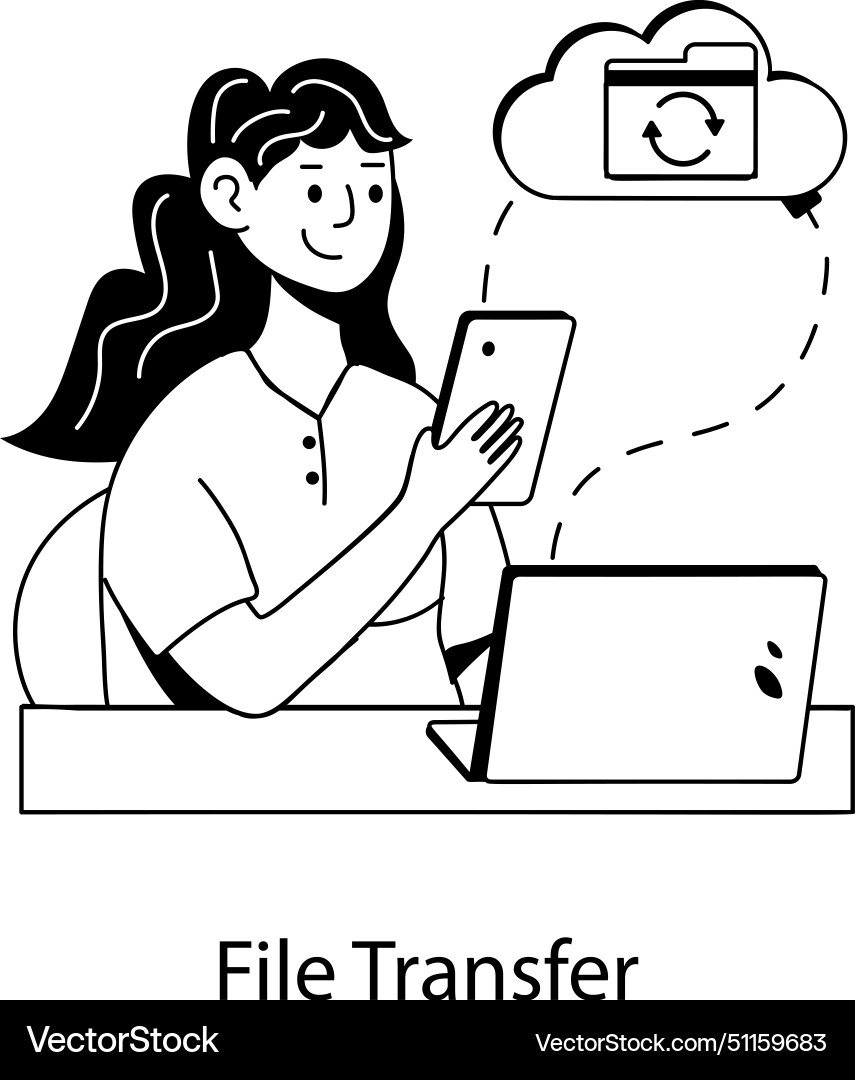 File transfer Royalty Free Vector Image - VectorStock
