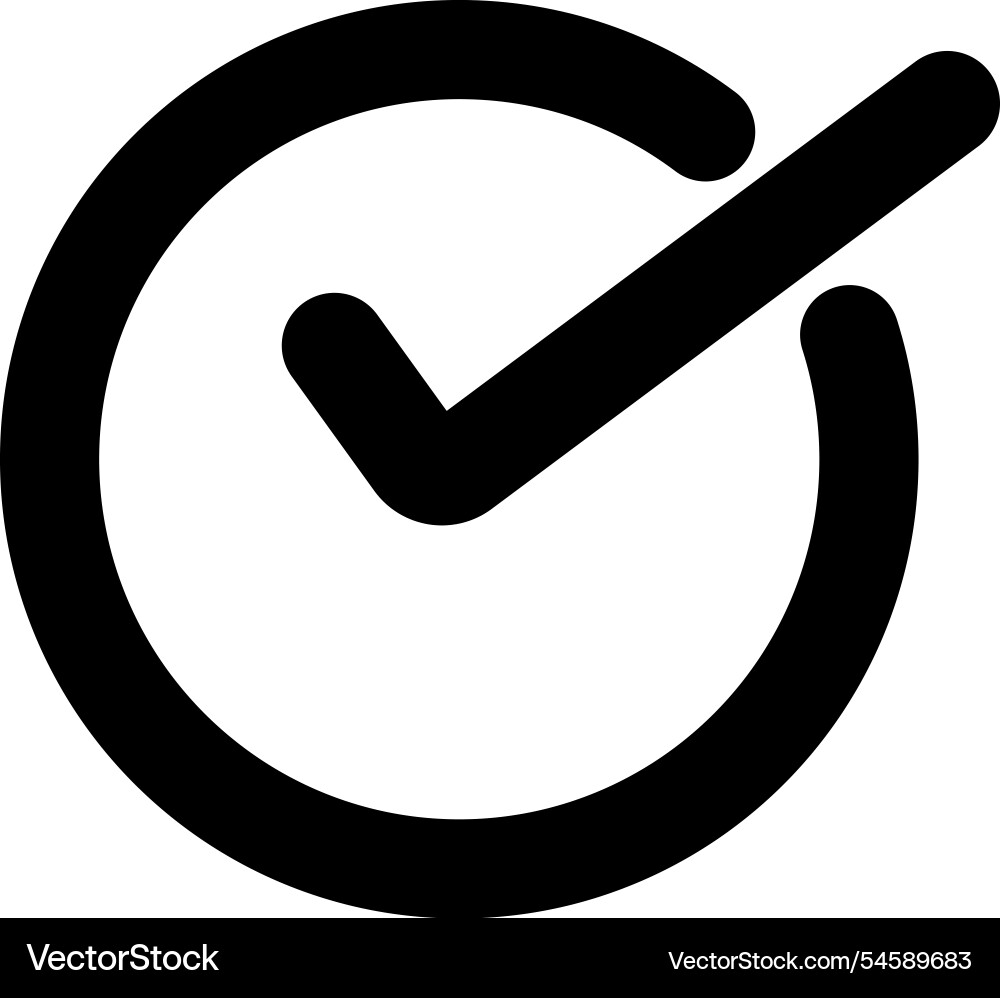 Minimalist check mark logos crafted for Royalty Free Vector