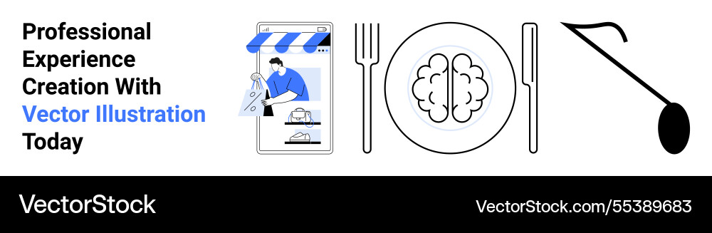 Online bakery creativity and cognitive themes Vector Image