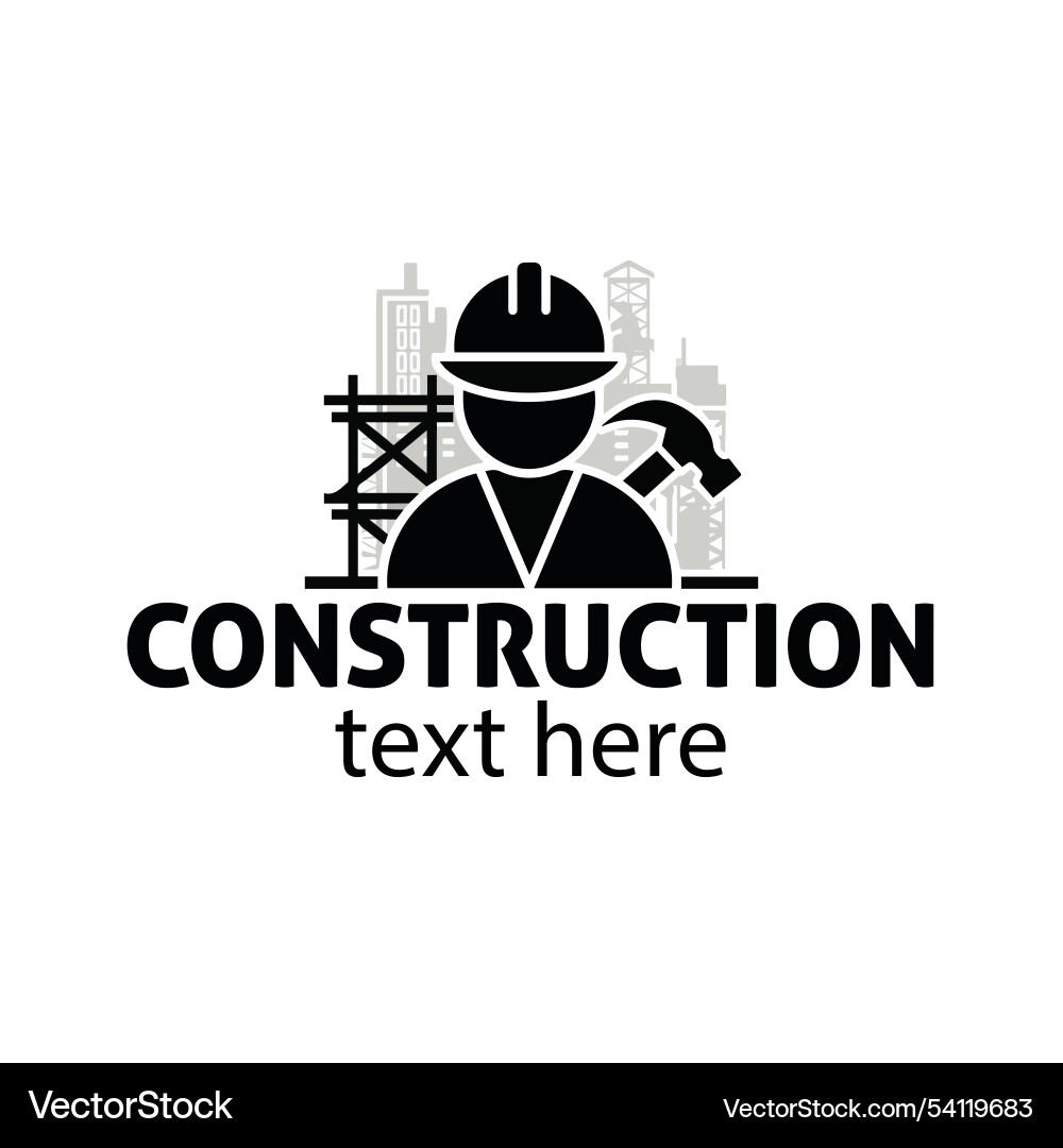 Professional construction company home logo Vector Image