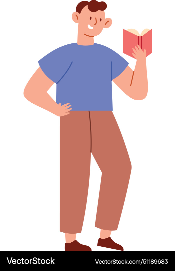 Reader man character Royalty Free Vector Image