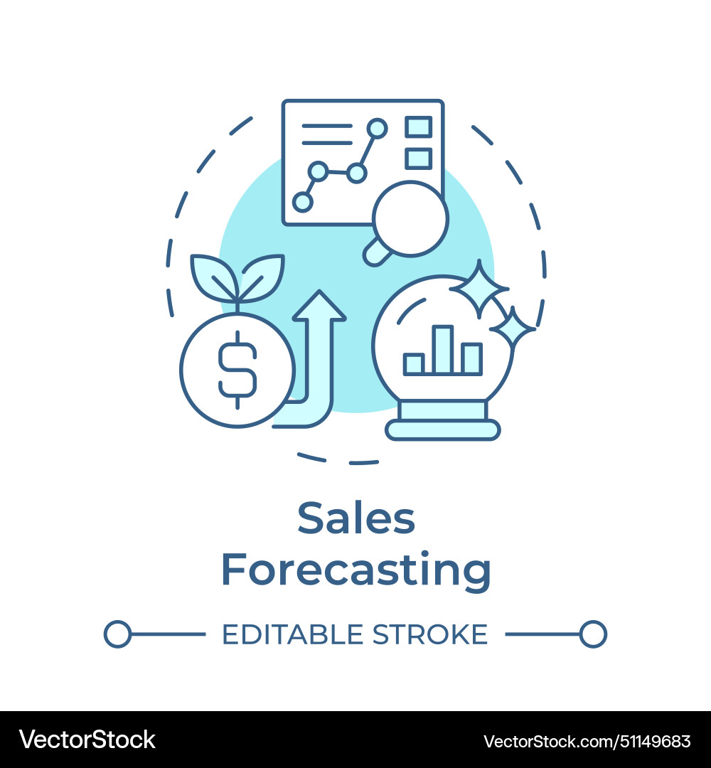 Sales forecasting soft blue concept icon Vector Image