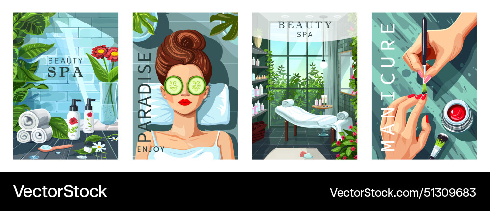 Set of for beauty spa posters Royalty Free Vector Image