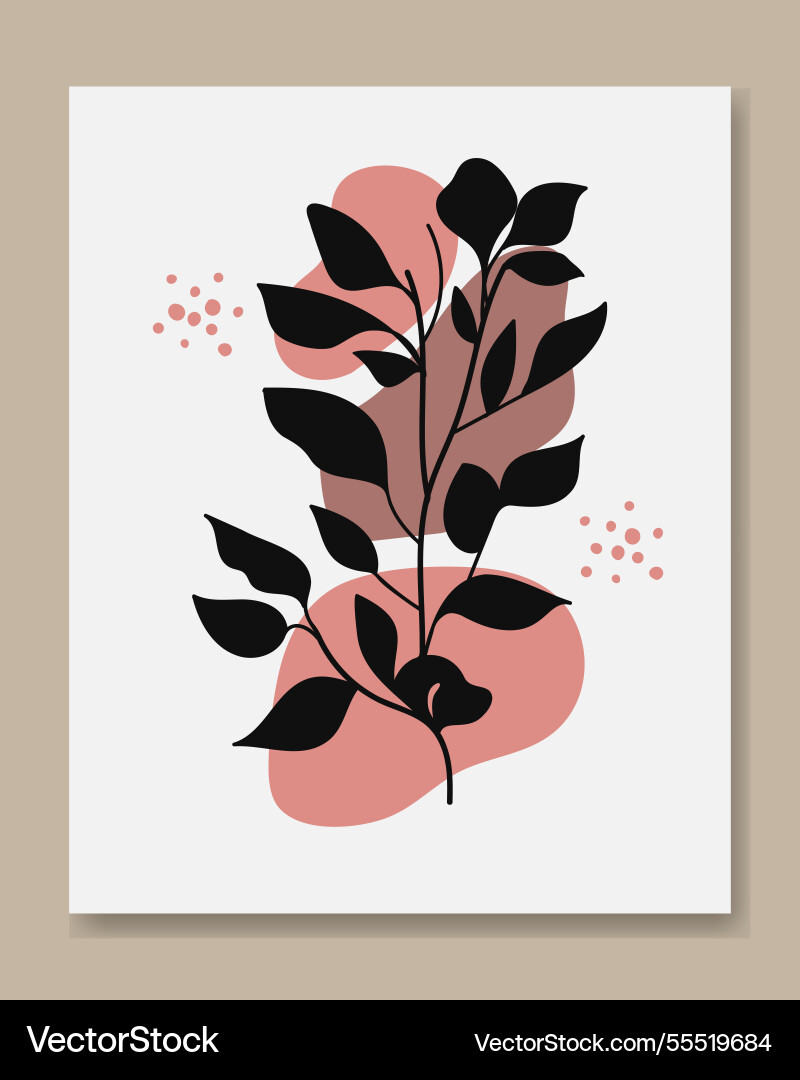 Aesthetic abstract botanical with bohemian Vector Image