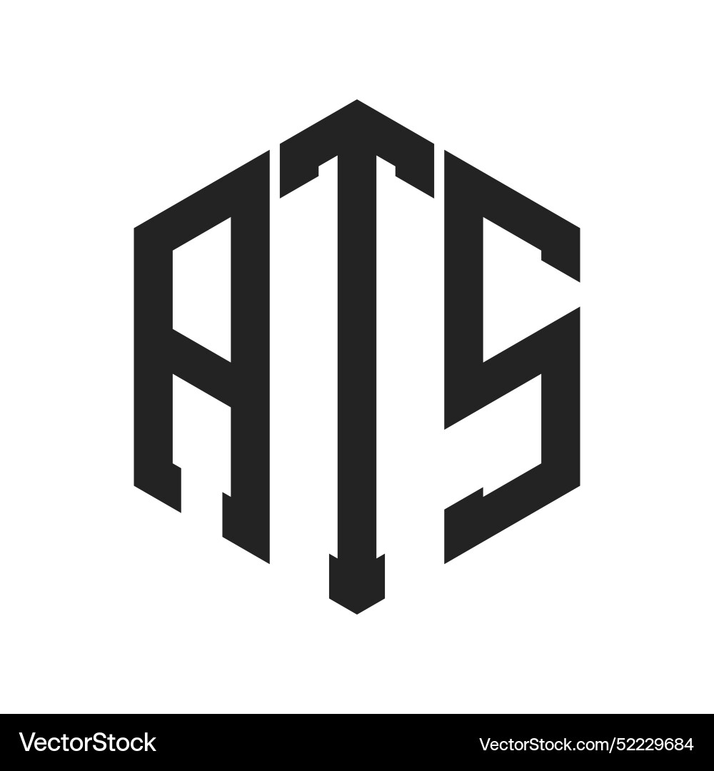 Ats logo design initial letter monogram Royalty Free Vector