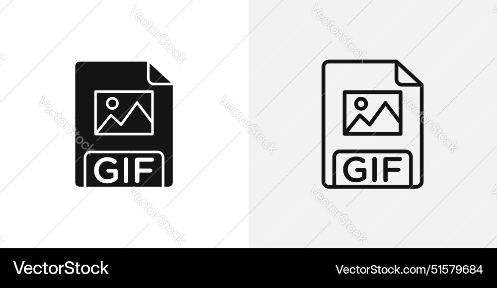 Gif icon set Royalty Free Vector Image - VectorStock