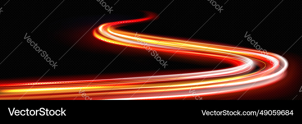 High speed curves with light neon effect Vector Image