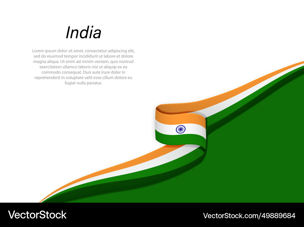 Indian Flag Wave Background Royalty Free Vector Image