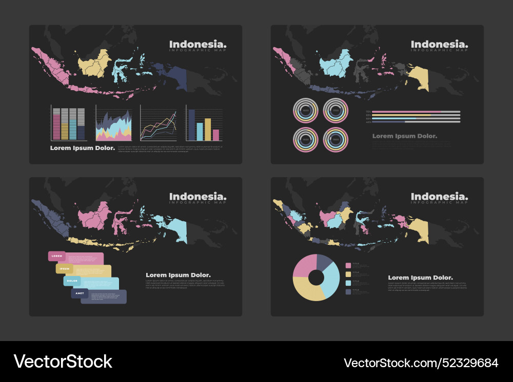 Indonesia map infographics Royalty Free Vector Image