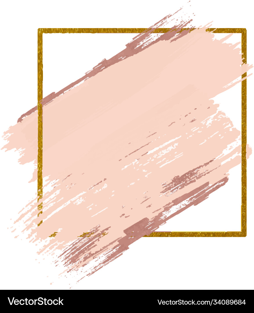 Logo square gold frame Royalty Free Vector Image