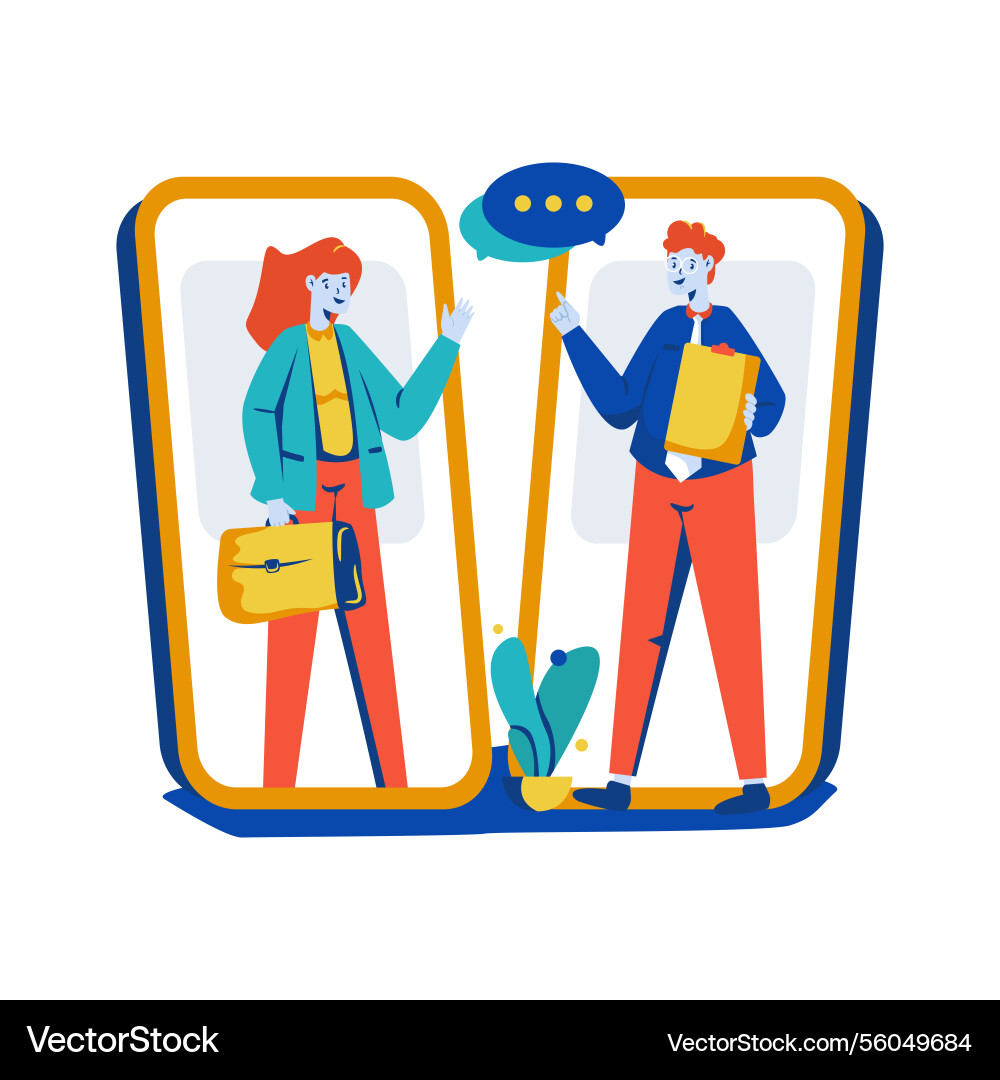 Online job interview Royalty Free Vector Image