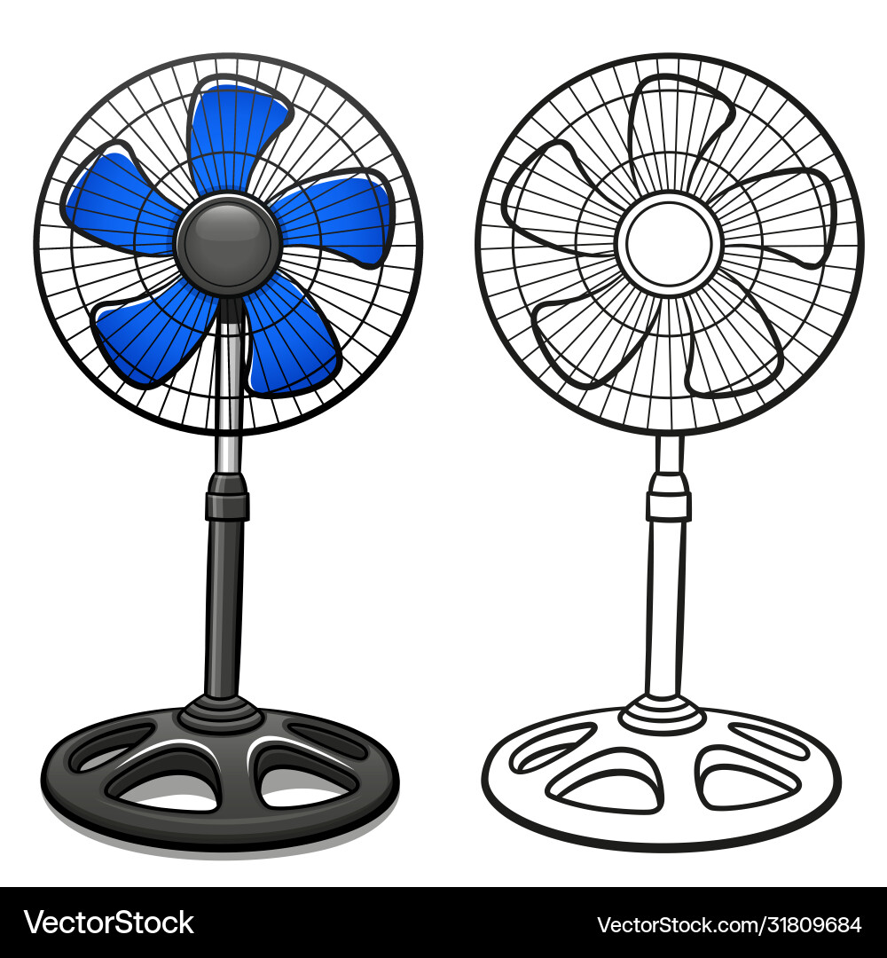 Pedestal fan cartoon isolated Royalty Free Vector Image