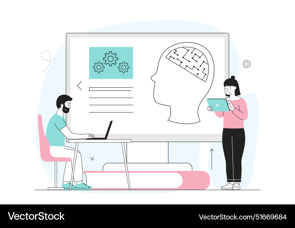 Study of intelligence man and woman human Vector Image