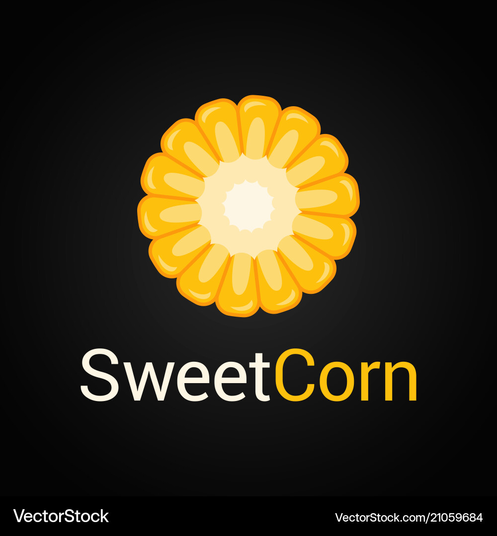 Sweet corn logo on black background Royalty Free Vector