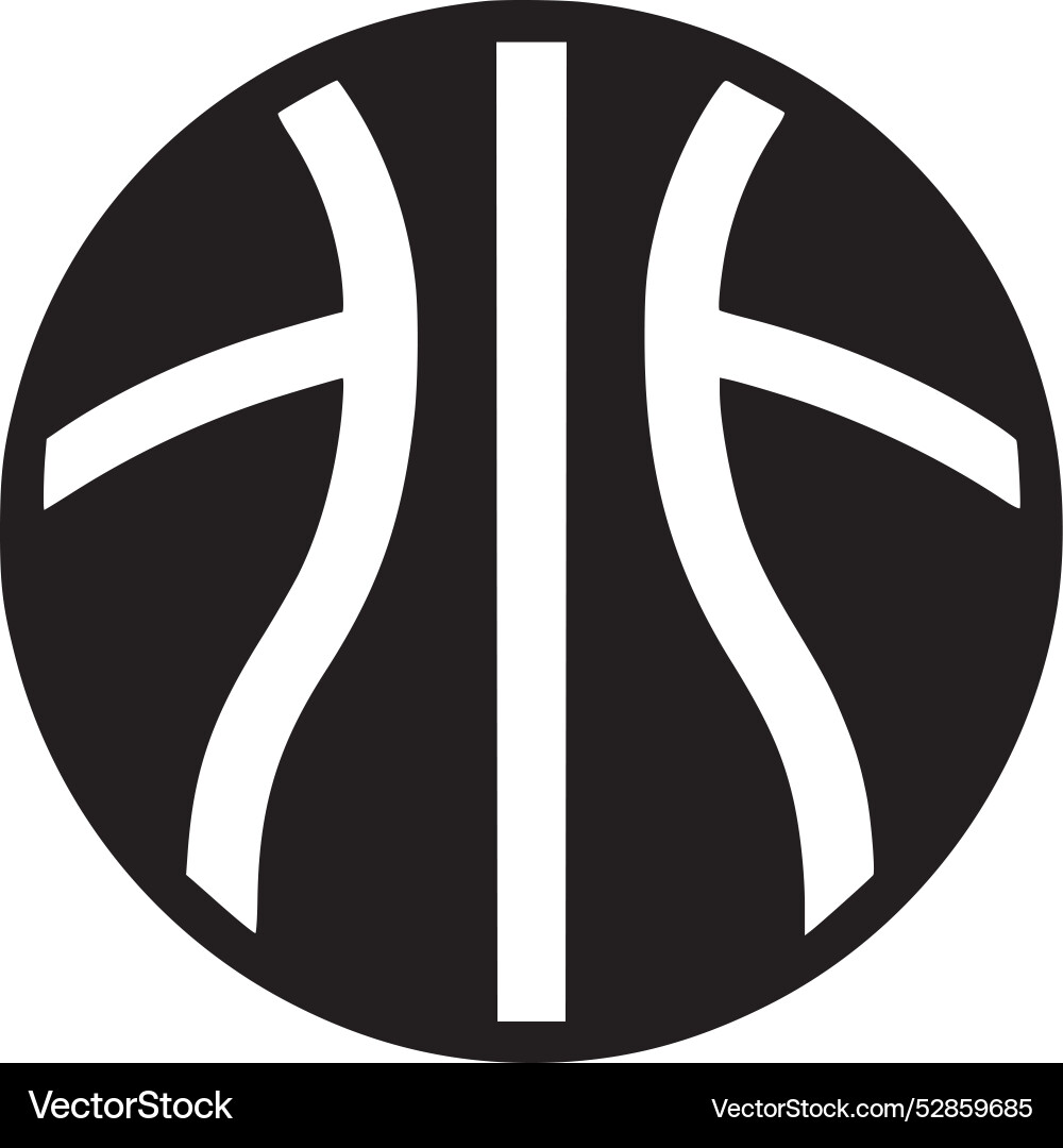 Basketball - black and white Royalty Free Vector Image