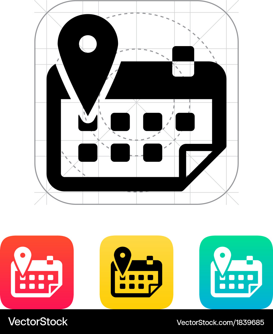 Calendar with location icon Royalty Free Vector Image