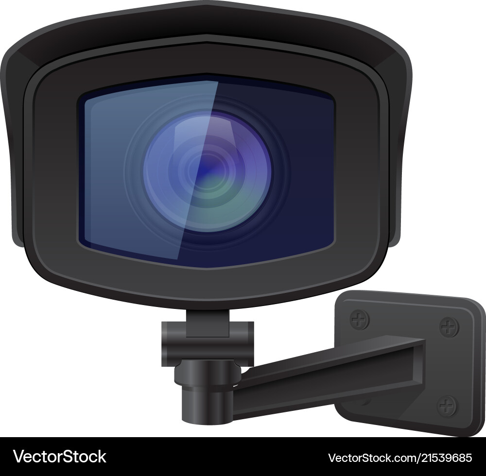 Cctv Sicherheitskamera Frontansicht schwarz Vektorbild