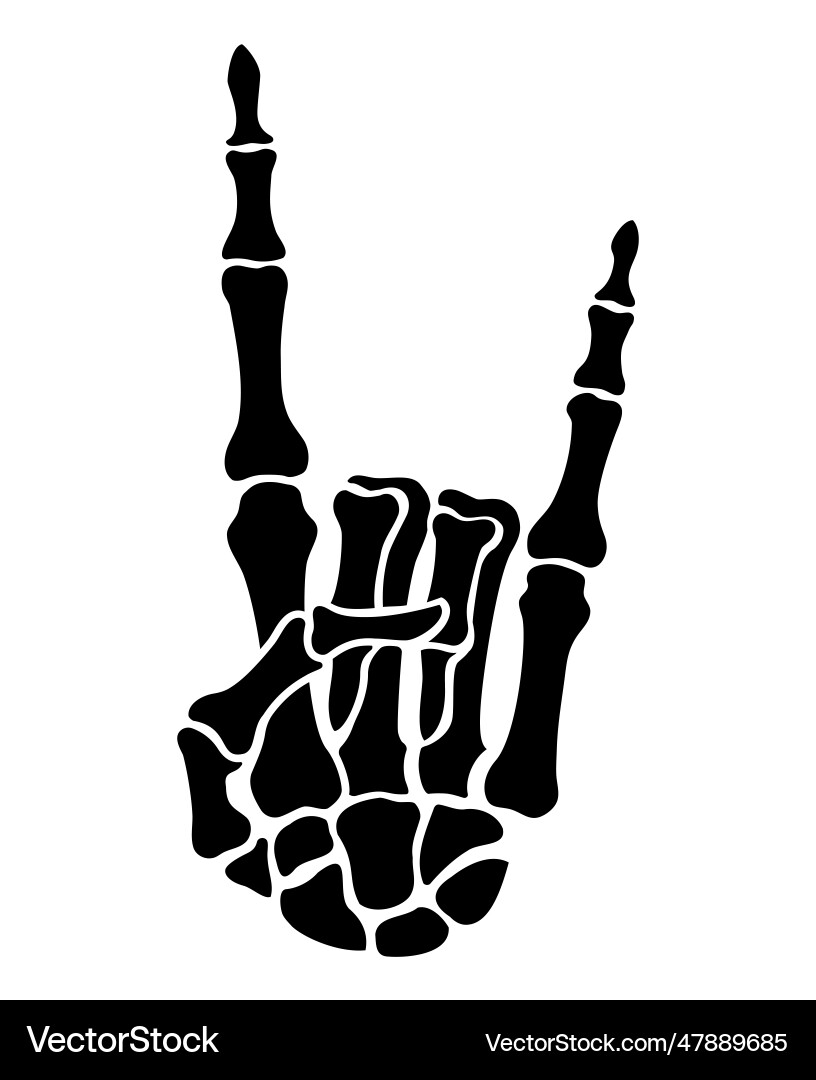 Devil Horns Skeleton Hand Royalty Free Vector Image