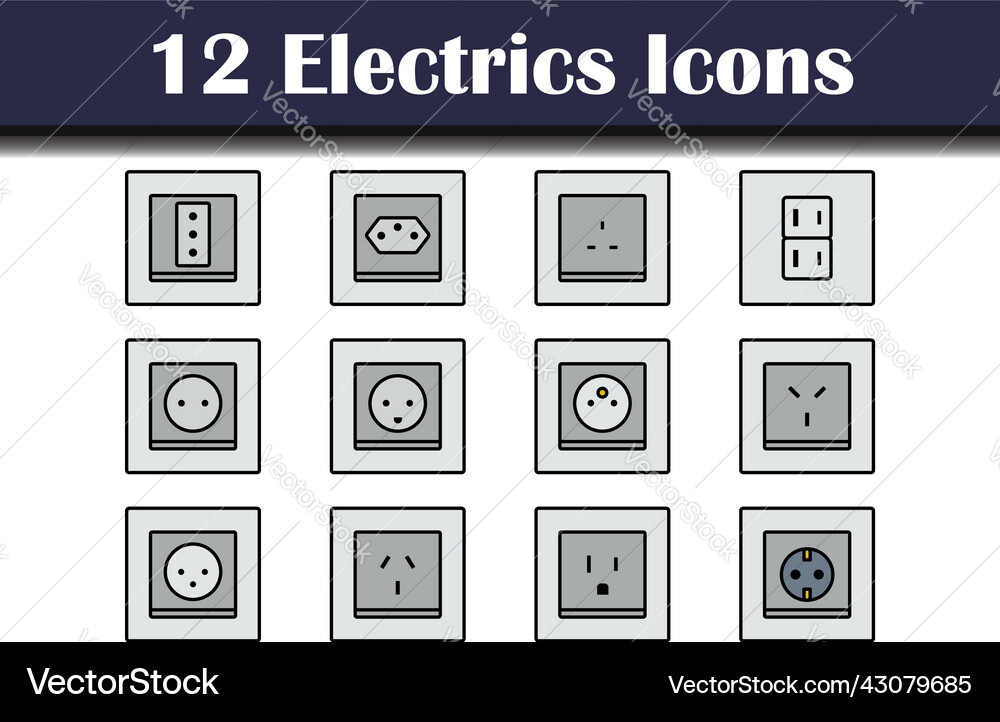Electrics icon set Royalty Free Vector Image - VectorStock