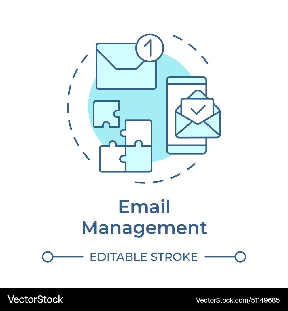 Email management soft blue concept icon Royalty Free Vector