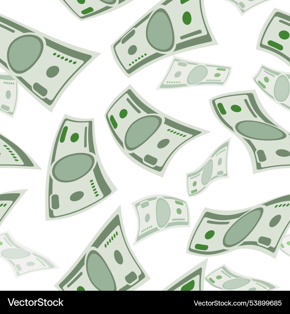 Falling dollar bills seamless pattern wealth Vector Image