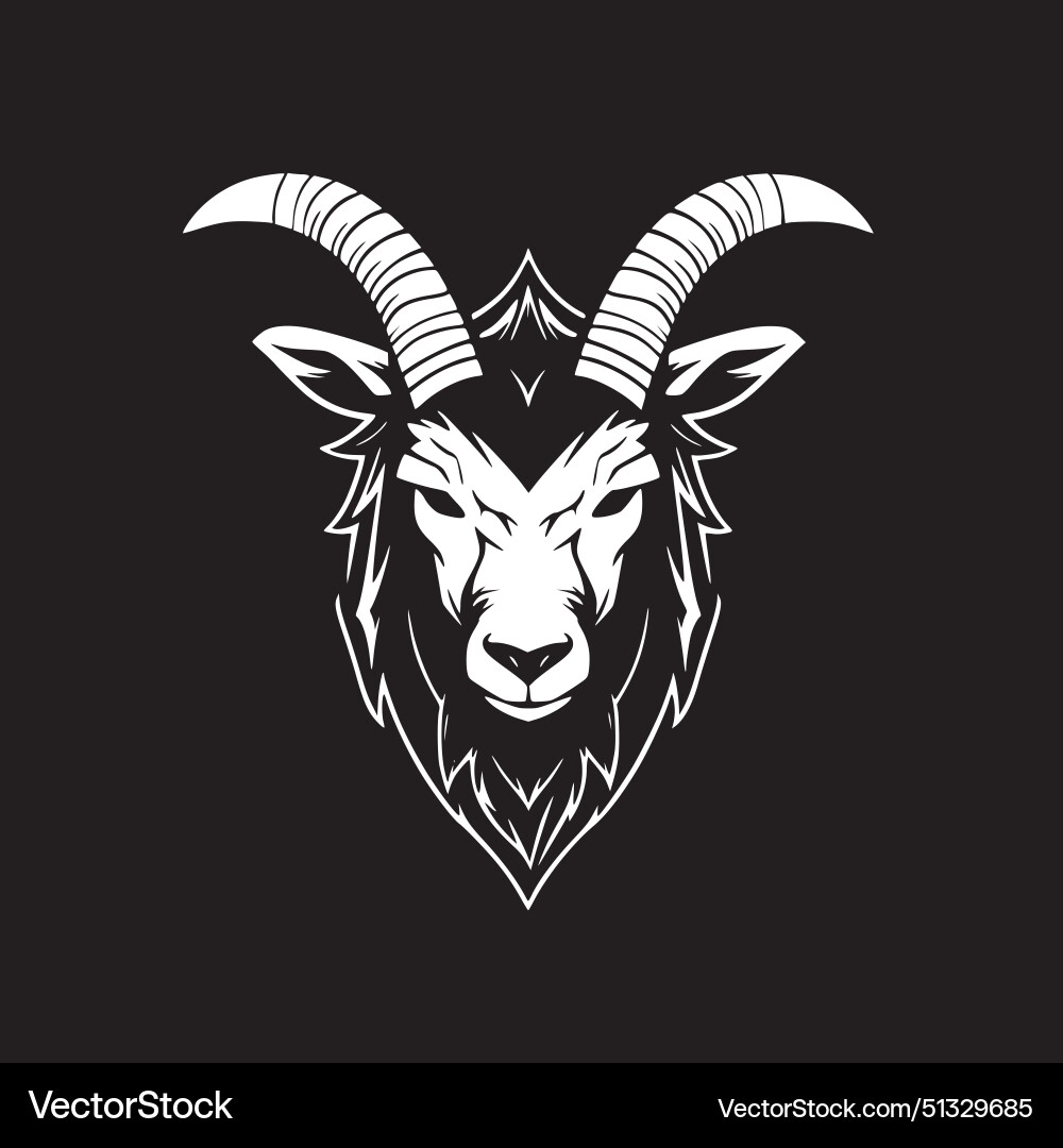 Goat - minimalist and flat logo Royalty Free Vector Image