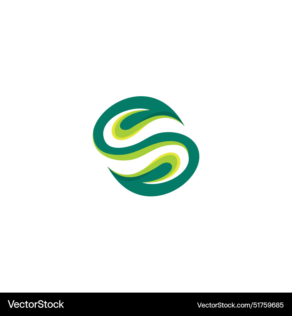 Letter s leaf logo template icon nature Royalty Free Vector