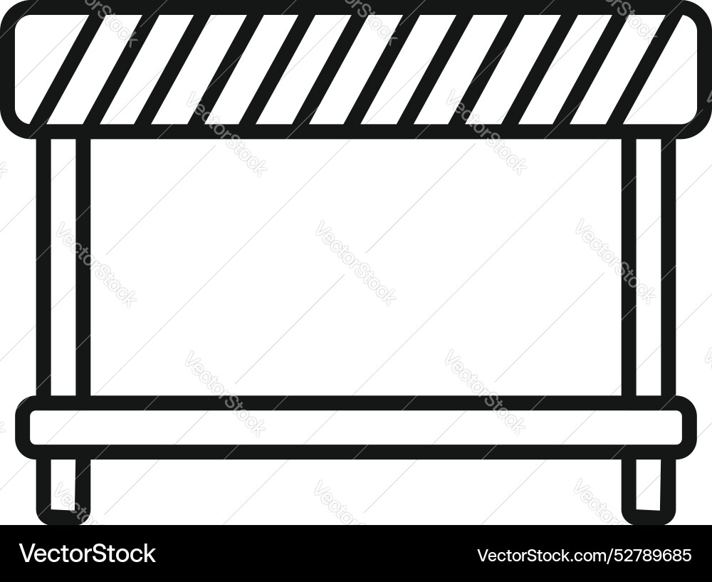 Striped barrier blocking access with diagonal Vector Image