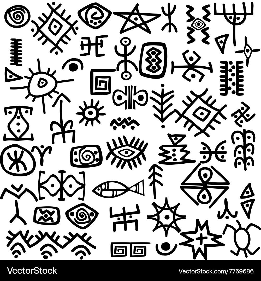 Ancient symbols set Royalty Free Vector Image - VectorStock