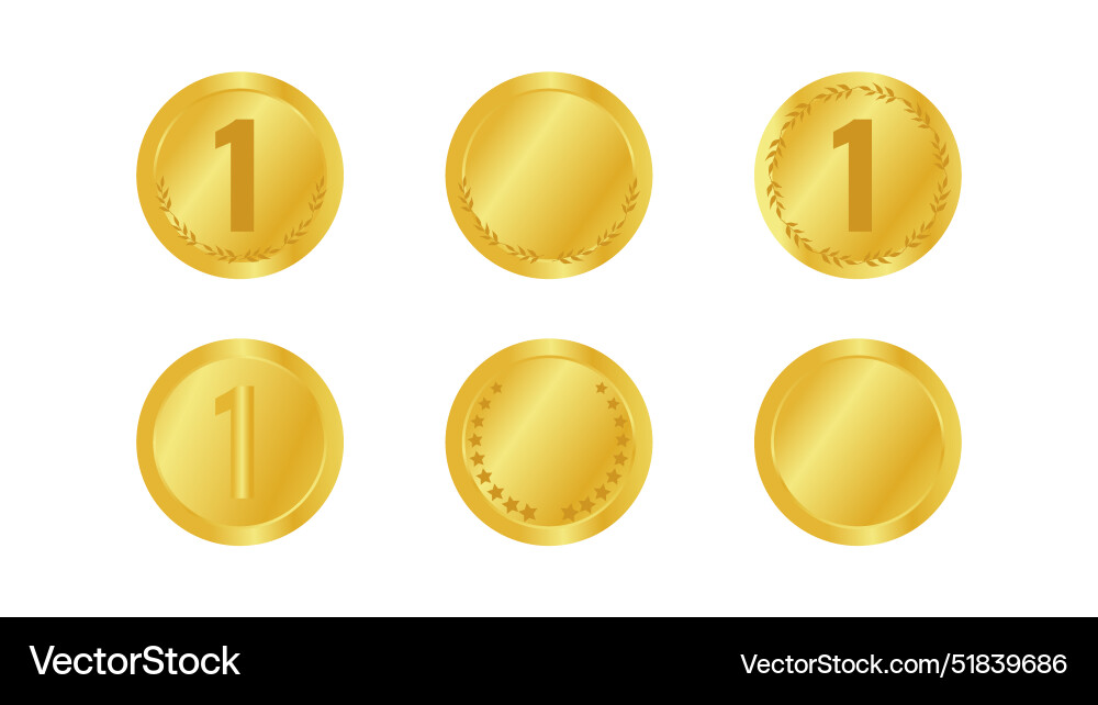 Award medal ribbon crown rank design elements Vector Image
