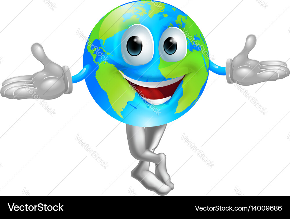 Globe world mascot man Royalty Free Vector Image