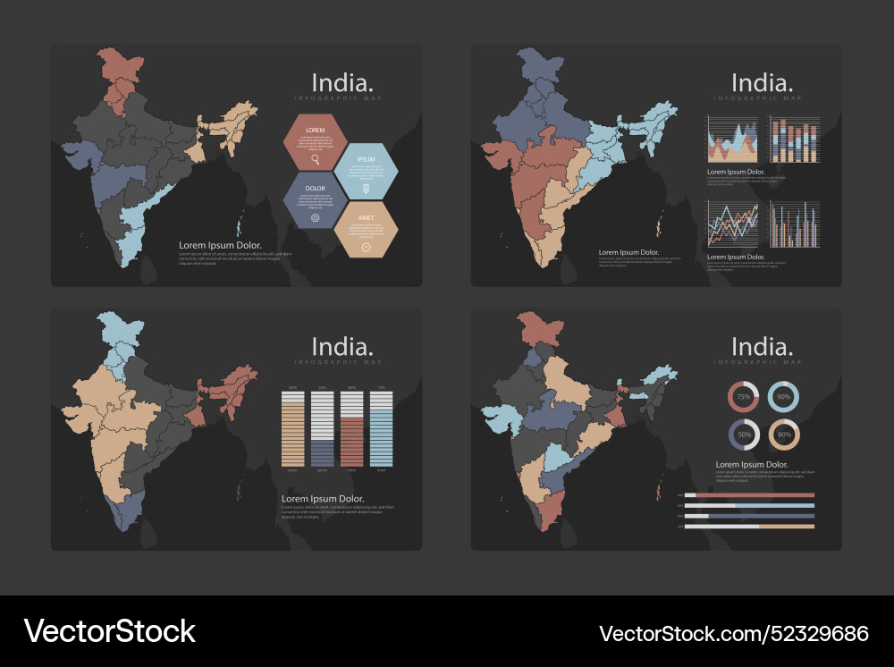 India map infographics Royalty Free Vector Image