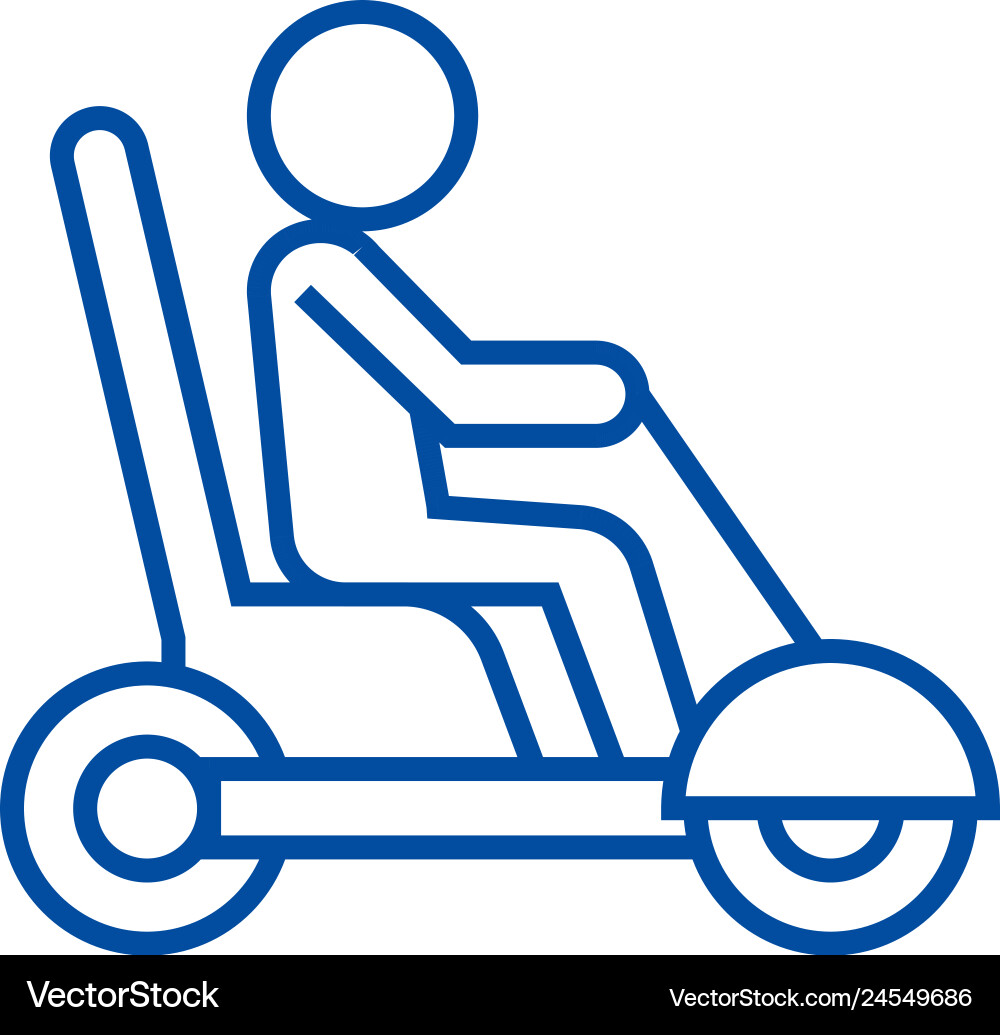 Mobility scooter line icon concept Royalty Free Vector Image
