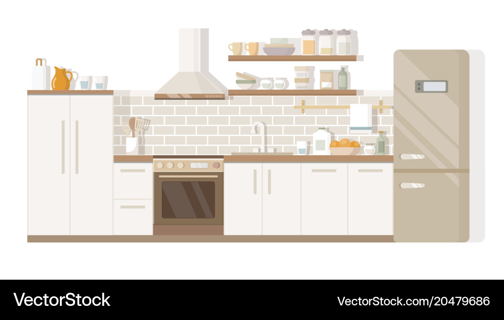 Modern Kitchen Interior Royalty Free Vector Image