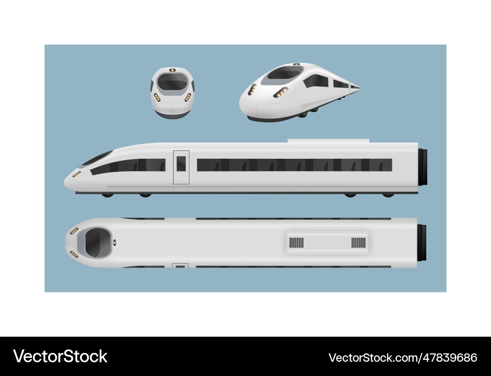 Modern Train on Railroad Royalty Free Vector Image