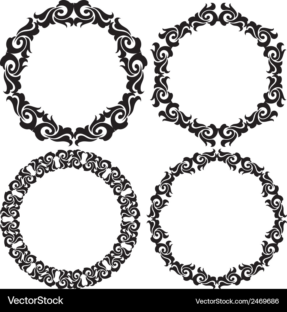 Ornate Round Frames Royalty Free Vector Image - VectorStock