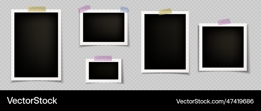 Photo frame collage template album mockup Vector Image