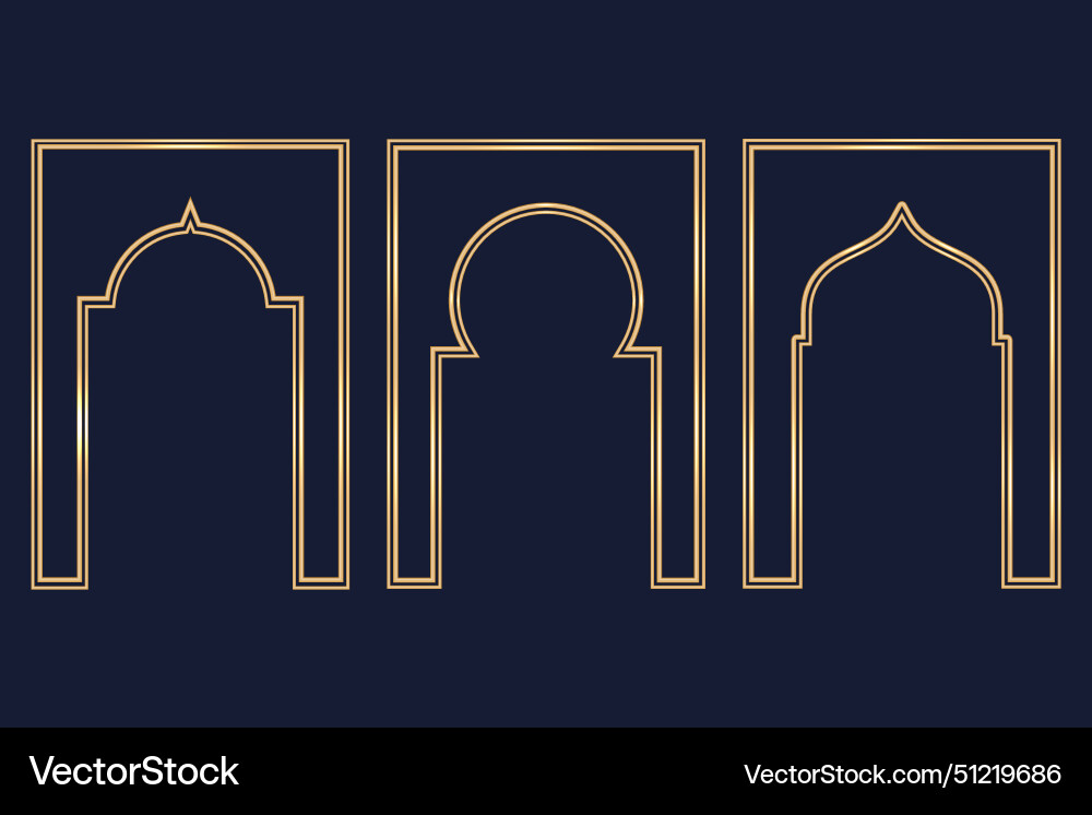 Ramadan islamic arch frame muslim Royalty Free Vector Image